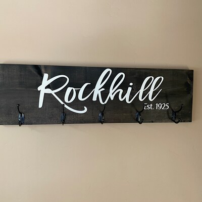 Custom Welcome Coat Rack Wall Mount W 3D Raised Lettering - Etsy