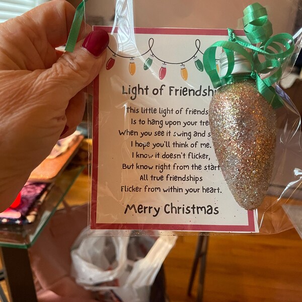 Light of Friendship Card Tag in 3 Sizes, Christmas Tags, Printable Card ...
