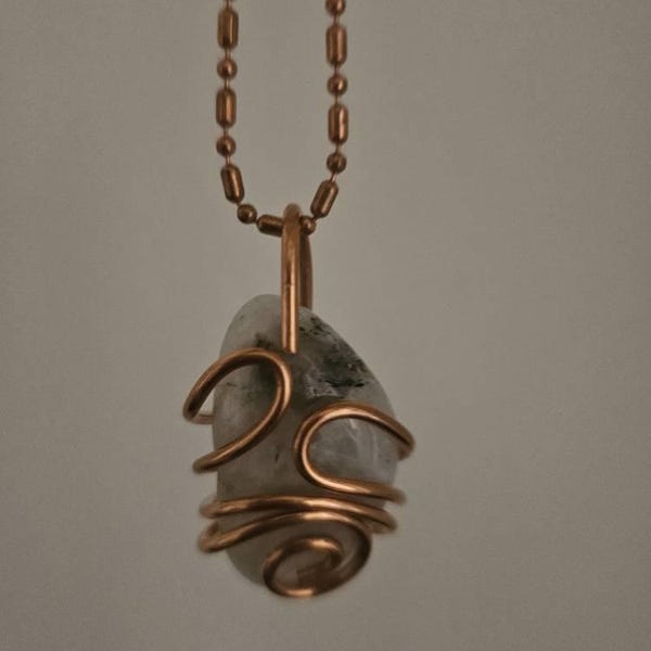 High Frequency • Pure Copper Ball Chain • Wire Wrapped Crystal Necklace • Healing Crystal ...