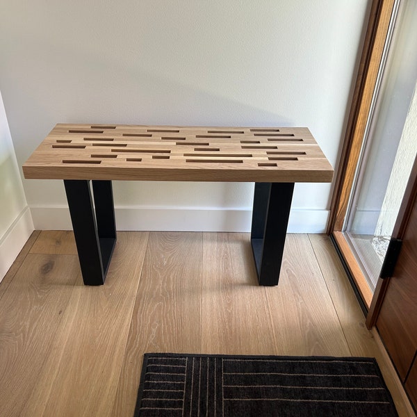 Oak Entryway Bench With Slatted Design - Versatile Shoe Rack or ...