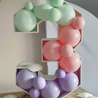 Balloon Number Birthday Backdrop Balloon Mosaico Letters 3D Anniversary ...