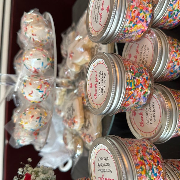 Rainbow Sprinkle Birthday Cake Scented Candle Favors: Baby Shower Decor ...