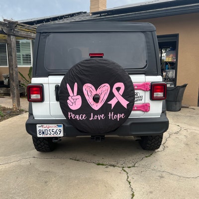 Spare Tire Cover With Messy Bun and Heart Shaped Glasses Design, Girly ...