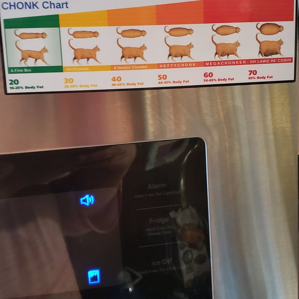 Chonk Chart Vinyl Sticker or Magnet | Laptop Stickers | MacBook ...