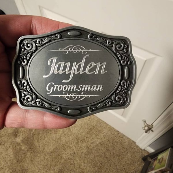 Engraved Name Belt Buckle: Personalized Cowboy Groomsman Gift - Etsy