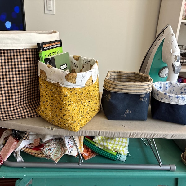 Reversible Fabric Basket PDF Sewing Pattern, DIY Fabric Storage 5 Sizes ...
