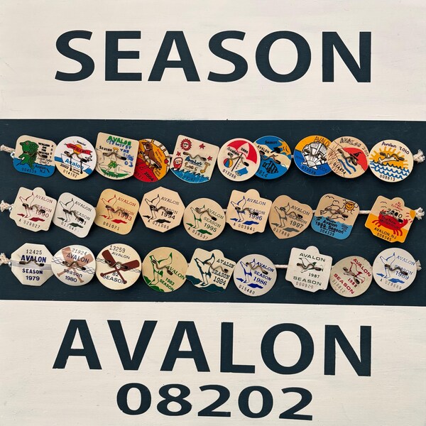 Beach Badge Display With Custom Town, Badge Tag Holder, Collection ...