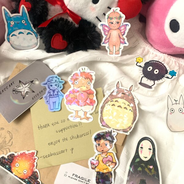 Studio Ghibli Sticker Pack | Cute Sparkle Holographic Sticker | Best ...