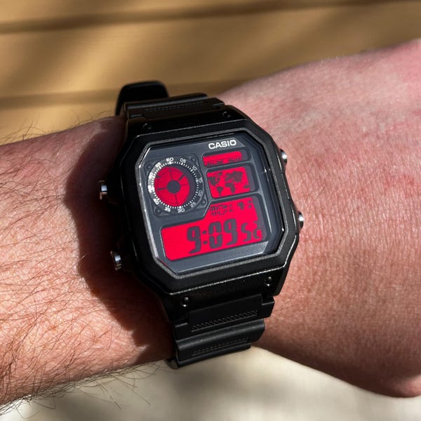 Moonphase - Casio Royale (AE1200) Custom Digital World Time Watch Mod ...