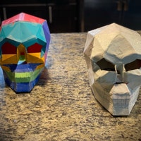DIY Skull Mask, Low Poly Paper Craft Template, Printable Skull Mask ...