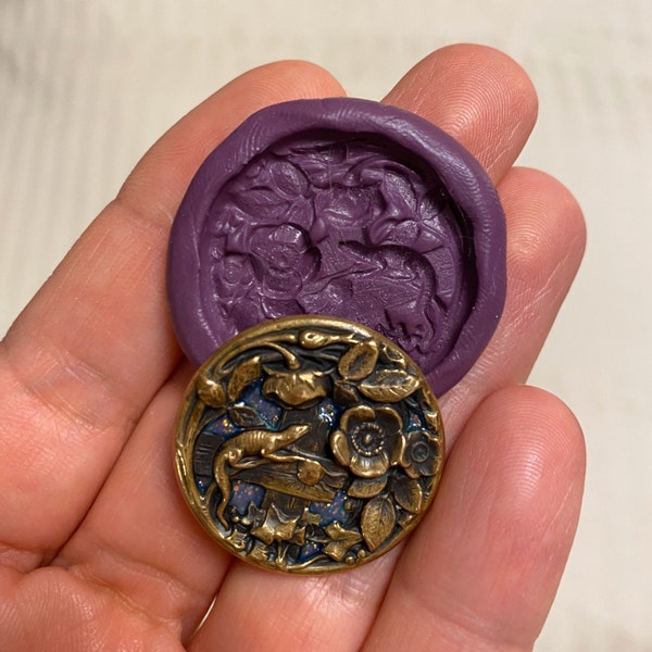 Antique Champleve Enamel Button - Etsy