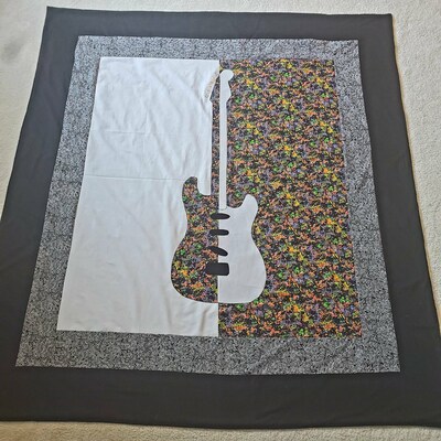 Digital Guitar Applique Quilt Pattern, beautifully Acoustic 67 X 57 ...