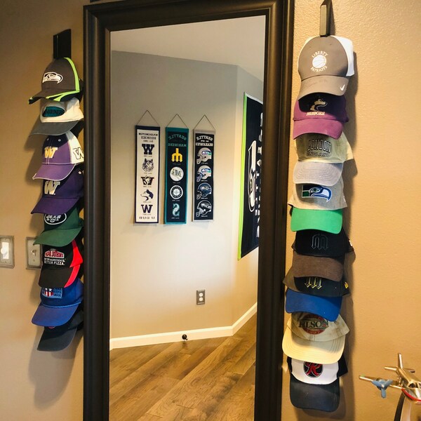 Mini Woodstock Hat Rack for Baseball Caps 4 Hat Display Holds 4 Hats ...