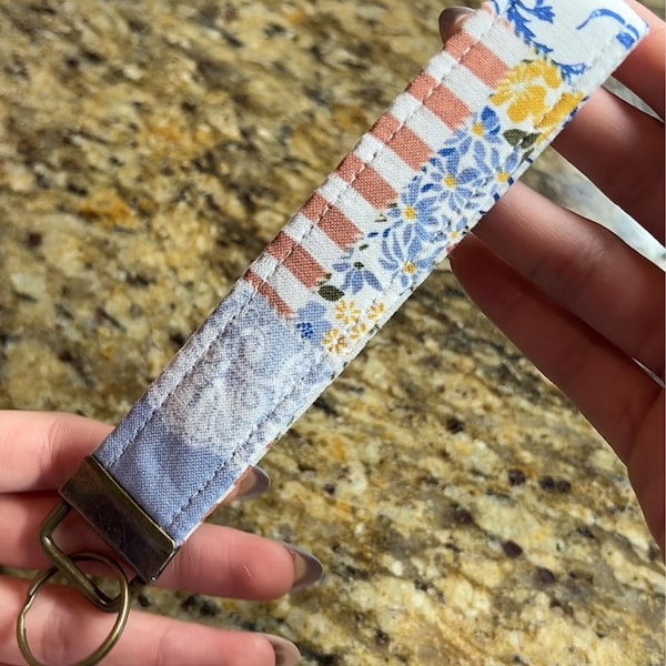 Patchwork Keychain Wristlet - Etsy