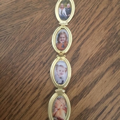 Multi Photo Locket, Hand Painted Locket, Family Tree Locket, 4 Photo ...