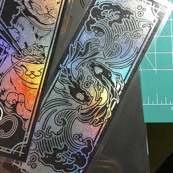 Fish Pisces Ying Yang Foil Art Bookmark - Etsy