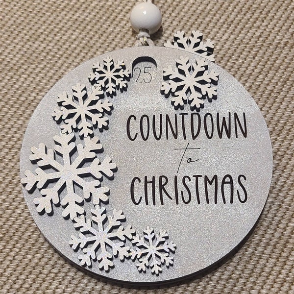 Snowflakes Countdown to Christmas Sliding Ornament, Snowflake Lever to ...