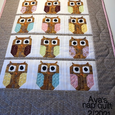 Classic Cute Owl Quilt Block Pattern Bird Animal PDF includes ...