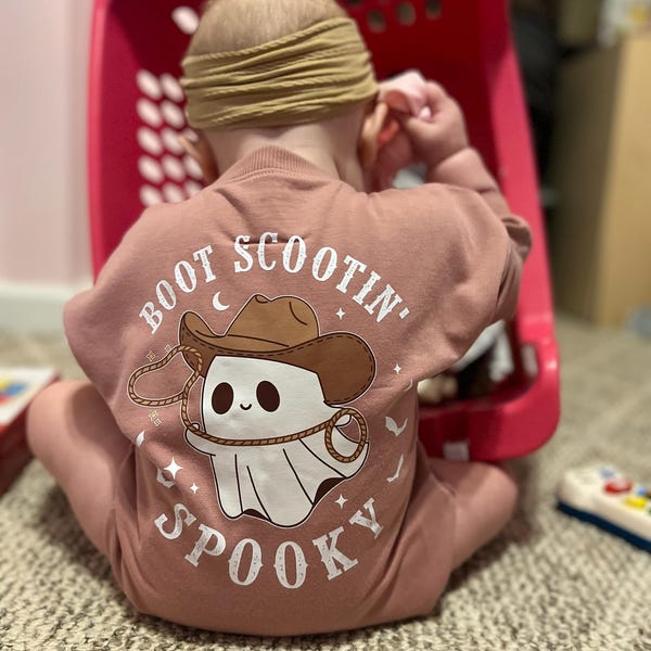 Personalized Boot Scooting Spooky Romper, Halloween Baby Romper, Baby ...