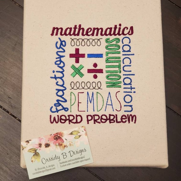 Mathematics Subway Art - Machine Embroidery Design - 5x7 6x10 8x8 Sizes ...