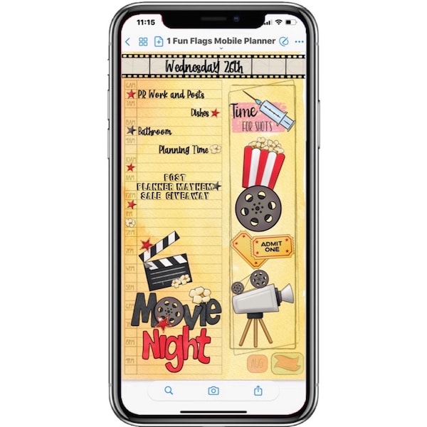 Movie Night Digital Planner Stickers - Theater & Cinema Icons ...
