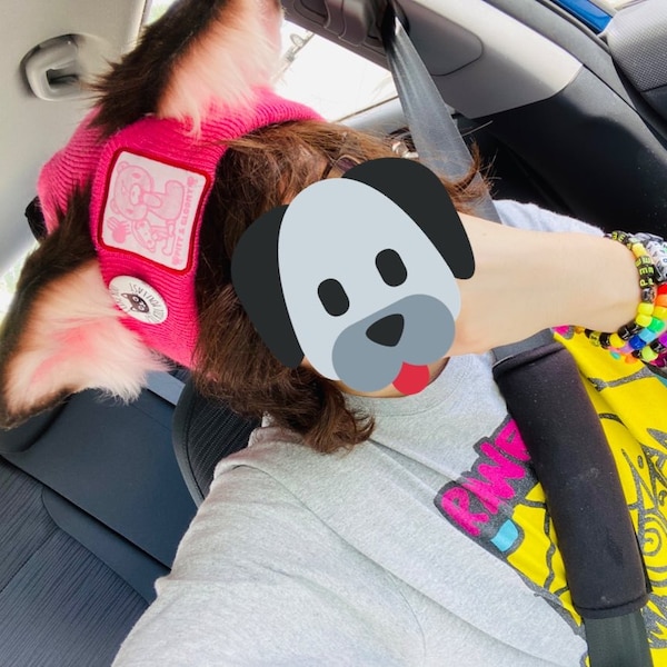 German Shepherd Puppy Ears Headband: Faux Fur Cosplay With Pink Bows - Etsy