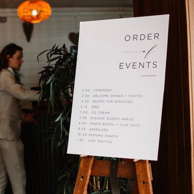 Order of Events Sign Template Ceremony Order of Events Printable Order ...