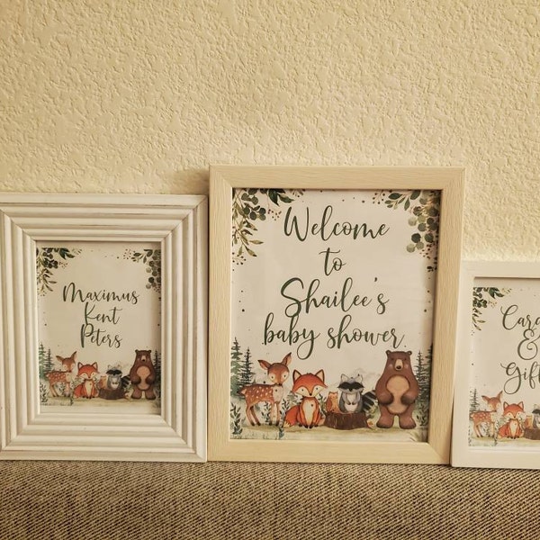 EDITABLE Woodland Welcome Sign, Woodland Birthday Sign Decorations Wild ...
