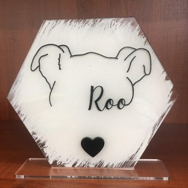 Custom Pet Ear Acrylic Sign | Dog Ear Shelf Art, Pet Portrait, Dog Mom ...