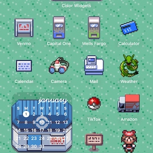 Ios 293 Icons Pokemon Red Blue Version iPhone IOS14 App Icons Widgy ...