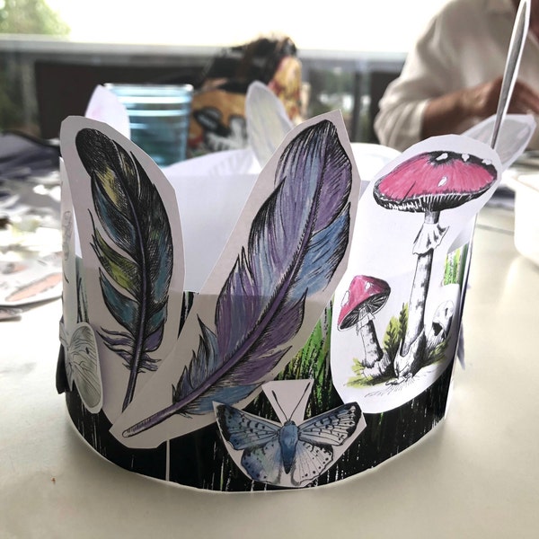 Printable Paper Crown, Birthday Hat, Party Decor, Woodland Themed ...