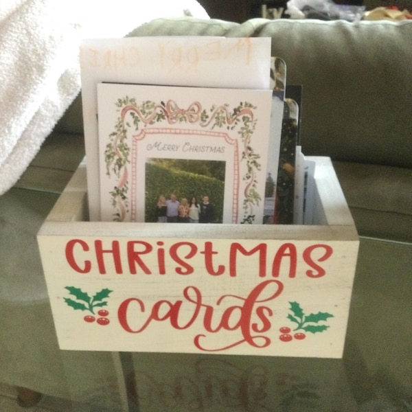Christmas Card Box, Christmas Card Storage, Holiday Card Holder ...