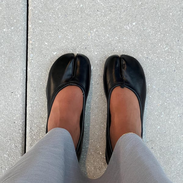 Eco Friendly Tabi Leather Ballet Flats, Tabi Shoes for Women, Faux ...