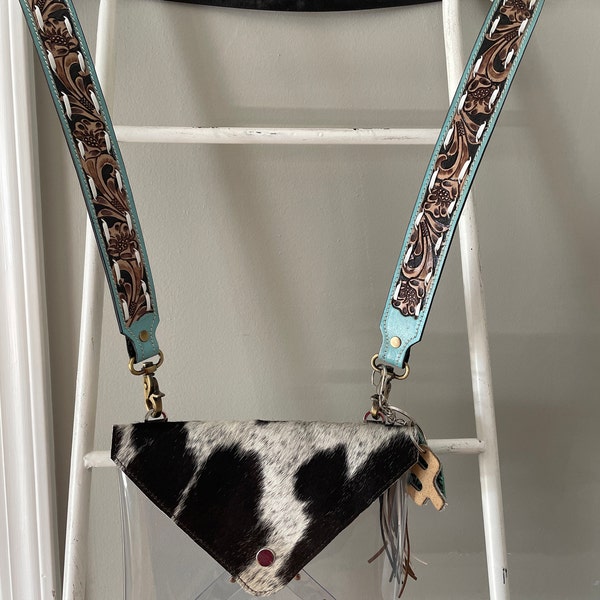 COWHIDE CLEAR PURSE | Western Concert Bag Purse Clear Stadium Bag ...