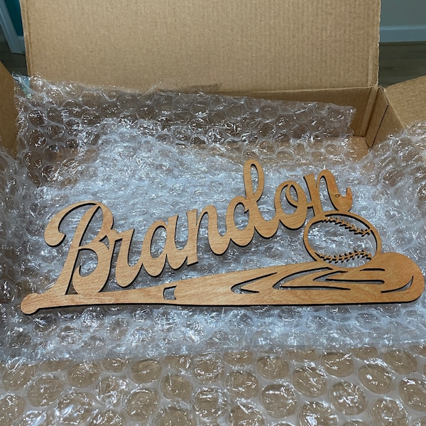 Baseball Bat Name Sign, Nursery Decor, Personalized Wood Sign ...