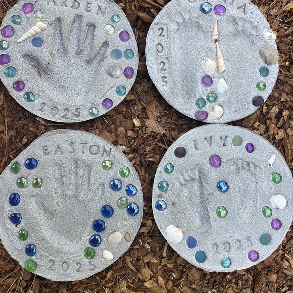 Outdoor Stepping Stone DIY Kit – Garden Cement Handprint Stone ...