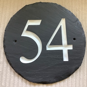 SLATE House Numbers Carved Stone Marker / Home Address - Etsy