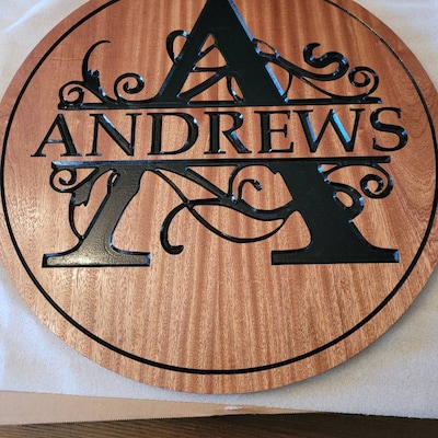 Outdoor Wood Carved Sign, Circle Address Plaque, Outdoor Address Sign ...