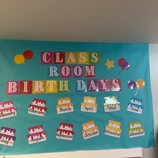Classroom Birthday Board | Daycare | Preschool | Rainbow Dot Classroom ...