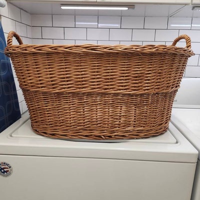 Extra Long Basket With Handle, Very Large Wicker Basket, Long Basket ...
