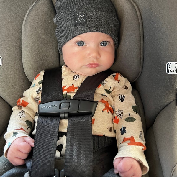 Charcoal Ribbed Knit Slouchy Beanie for Newborn to Adult / Baby Toddler ...