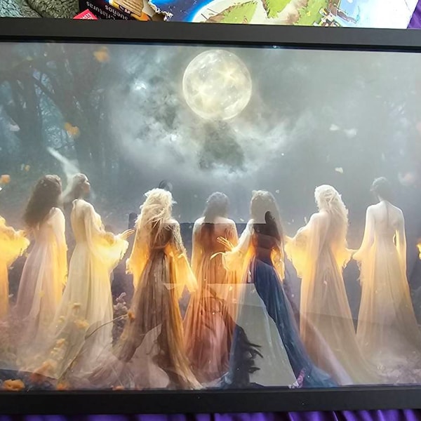 Moon Calling Witch Canvas Print: Halloween Mythical Woman Art - Etsy