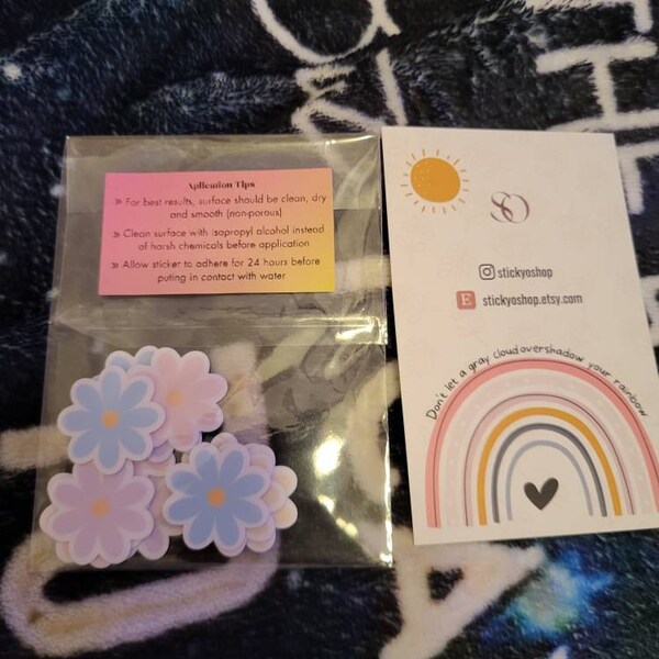 Flower Stickers, Waterproof, Pack of 12, Laptop Stickers, Mini Flowers ...