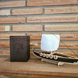 Viking Ship Model, Wooden Model Longboat, Viking Longship Float, Small ...