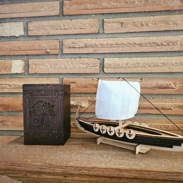 Viking Ship Model, Wooden Model Longboat, Viking Longship Float, Small ...