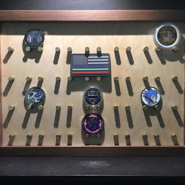 Wall Mounted Challenge Coin Holder / Display Using Spent Brass as the ...