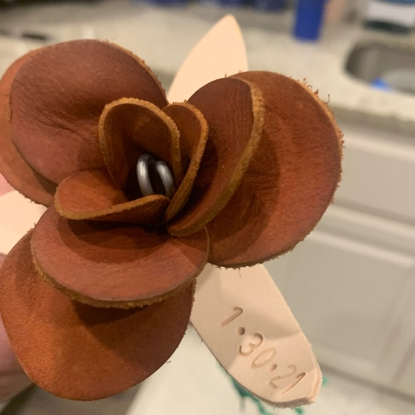 Leather Rose With Date or Initial | Leather Rose | Anniversary Gifts ...