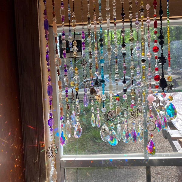 Beach Glass Mobile Driftwood Shell Hanger 3 Strands Ocean Decor Sea ...