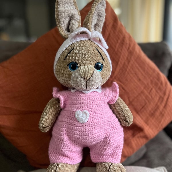 Crochet Bunny Outfit Pattern: Amigurumi Clothes, Jumpsuit & Headband ...