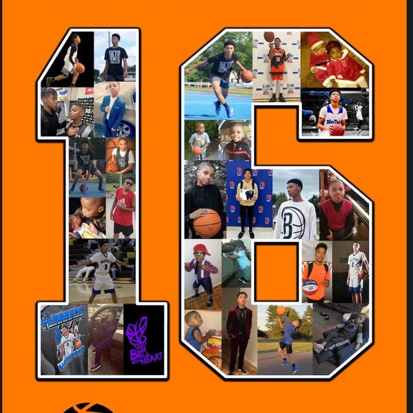 Number Sport Photo Collage Basketball Senior Night Gift Any Number ...